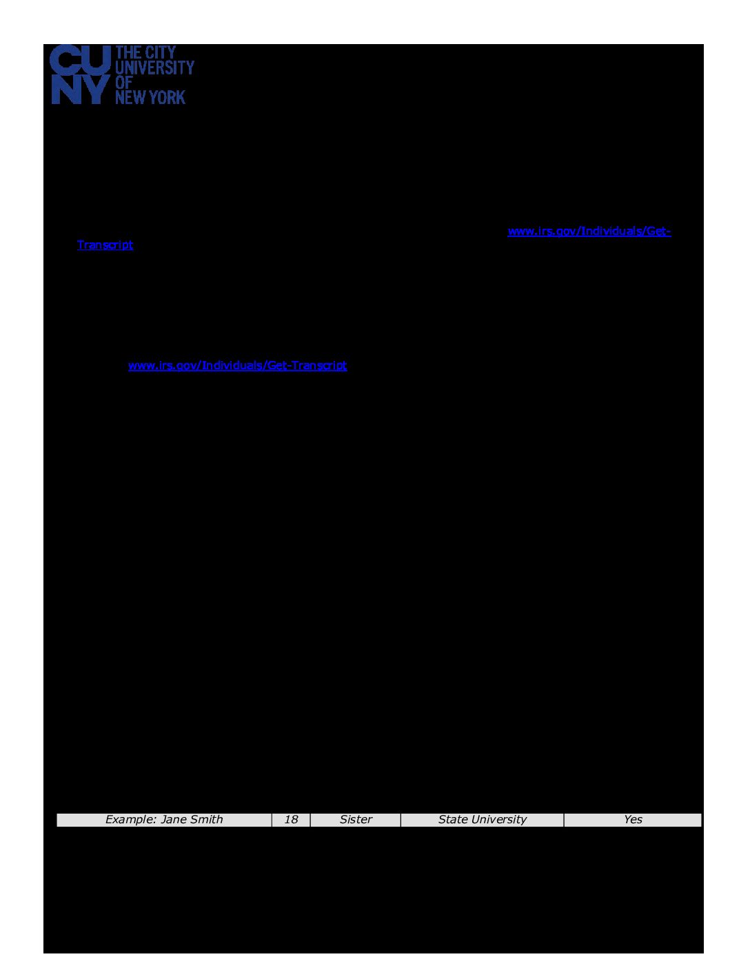 2021-2022 V5 Independent Verification Worksheet | Hunter College