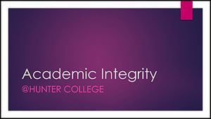 Academic Integrity | Hunter College