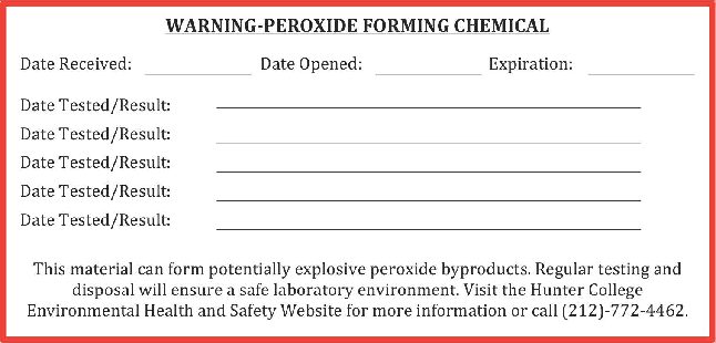Peroxide-Former | Hunter College