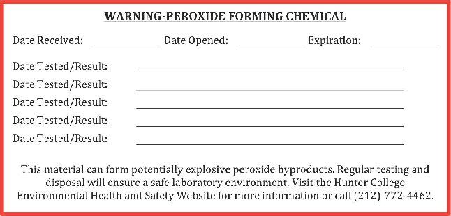 Peroxide-Former | Hunter College