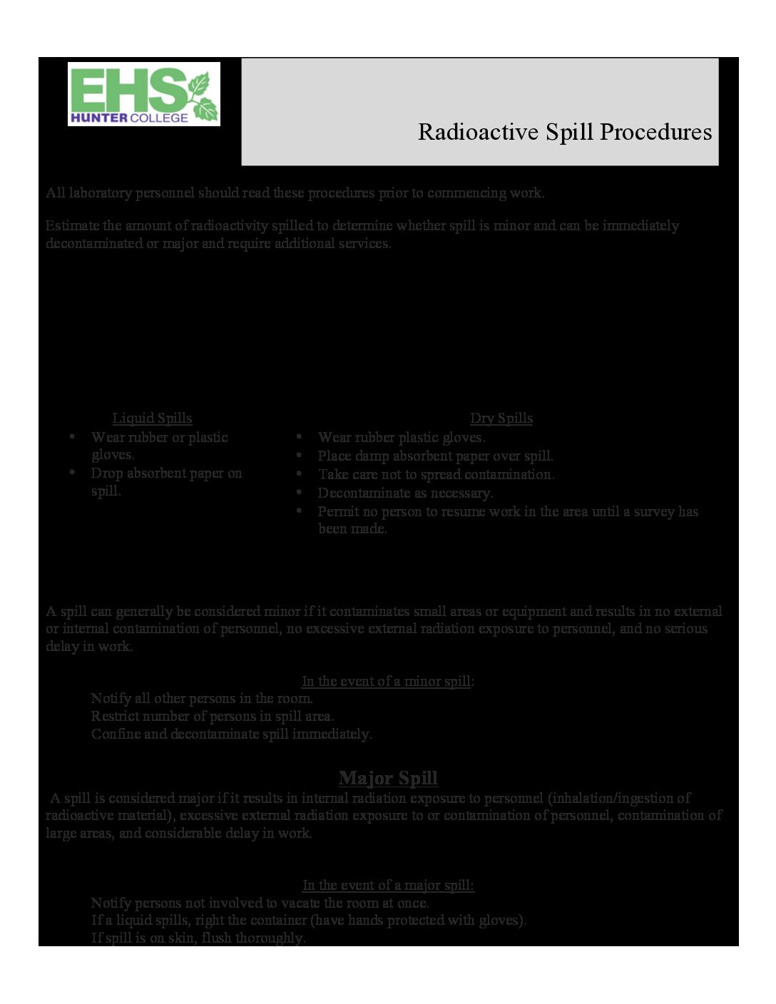 Radiation-Spill-Procedure | Hunter College